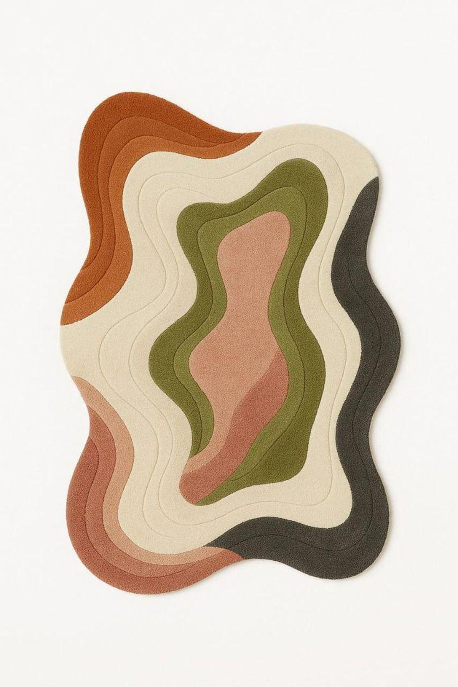 Abstract Face Tufted Rug, Modern Earth Tone Art - Etsy