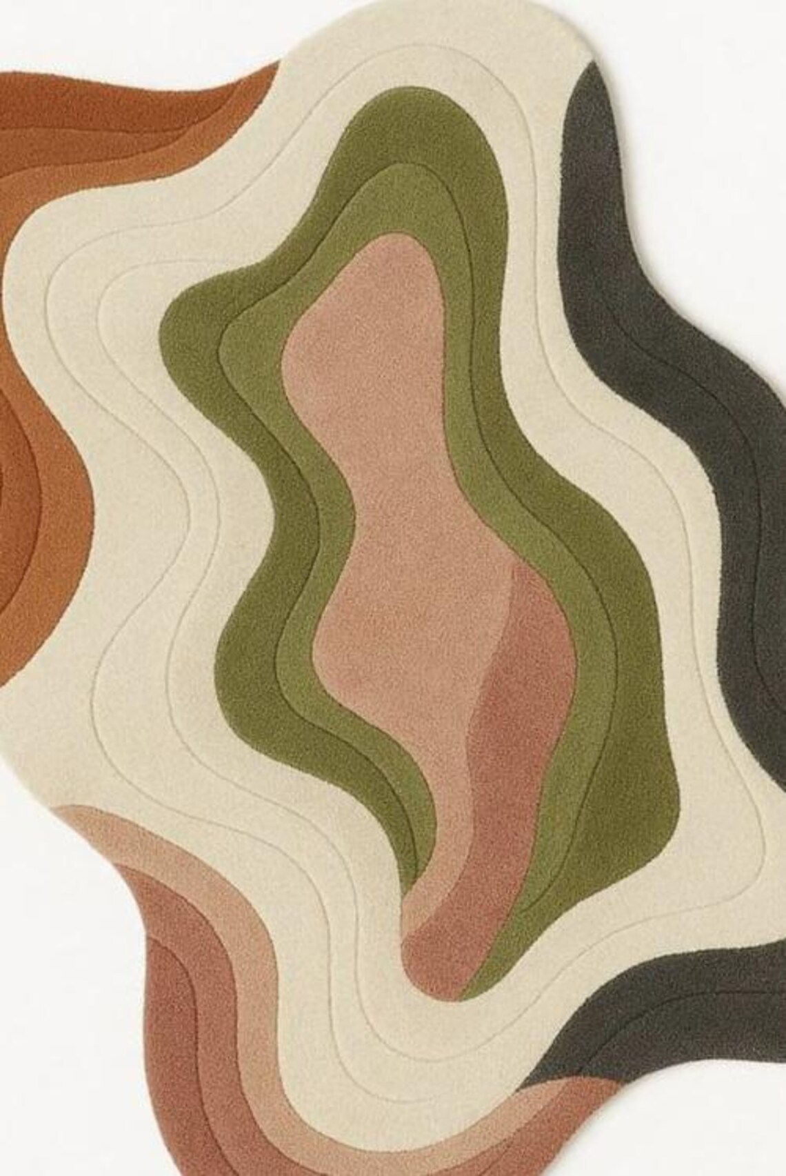 Abstract Face Tufted Rug, Modern Earth Tone Art - Etsy