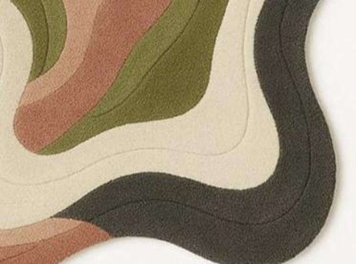 Abstract Face Tufted Rug, Modern Earth Tone Art - Etsy