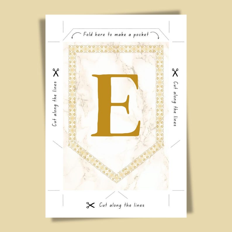 Gold Printable Banner Birthday Party Decoration DIY Bunting Banner ...
