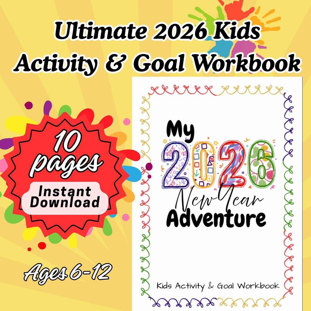 2026 Kids Activity Workbook: New Year Goal Planner (PDF) - Etsy UK