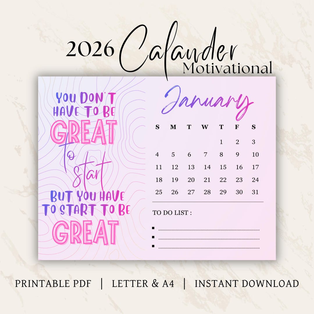 2026 Motivational Calendar, Inspirational Quotes (digital Download) - Etsy