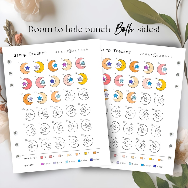 Monthly Sleep Tracker Printable: Moon Design Sleep Quality Log Digital ...