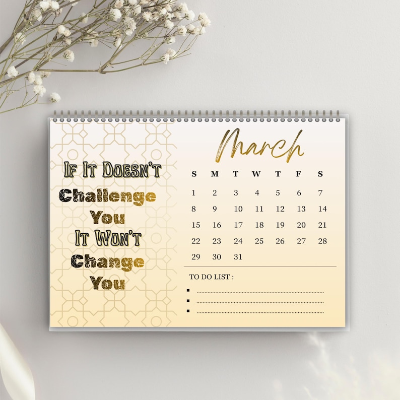 Calendrier 2026 de motivation 2026, citations inspirantes, calendrier ...