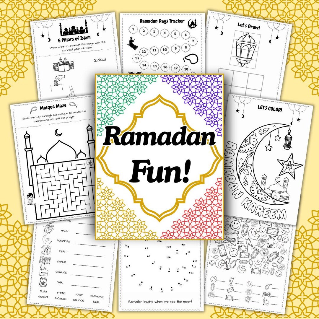 Ramadan Activity Book Pack for Kids: Islamic Learning Worksheets (A4 ...
