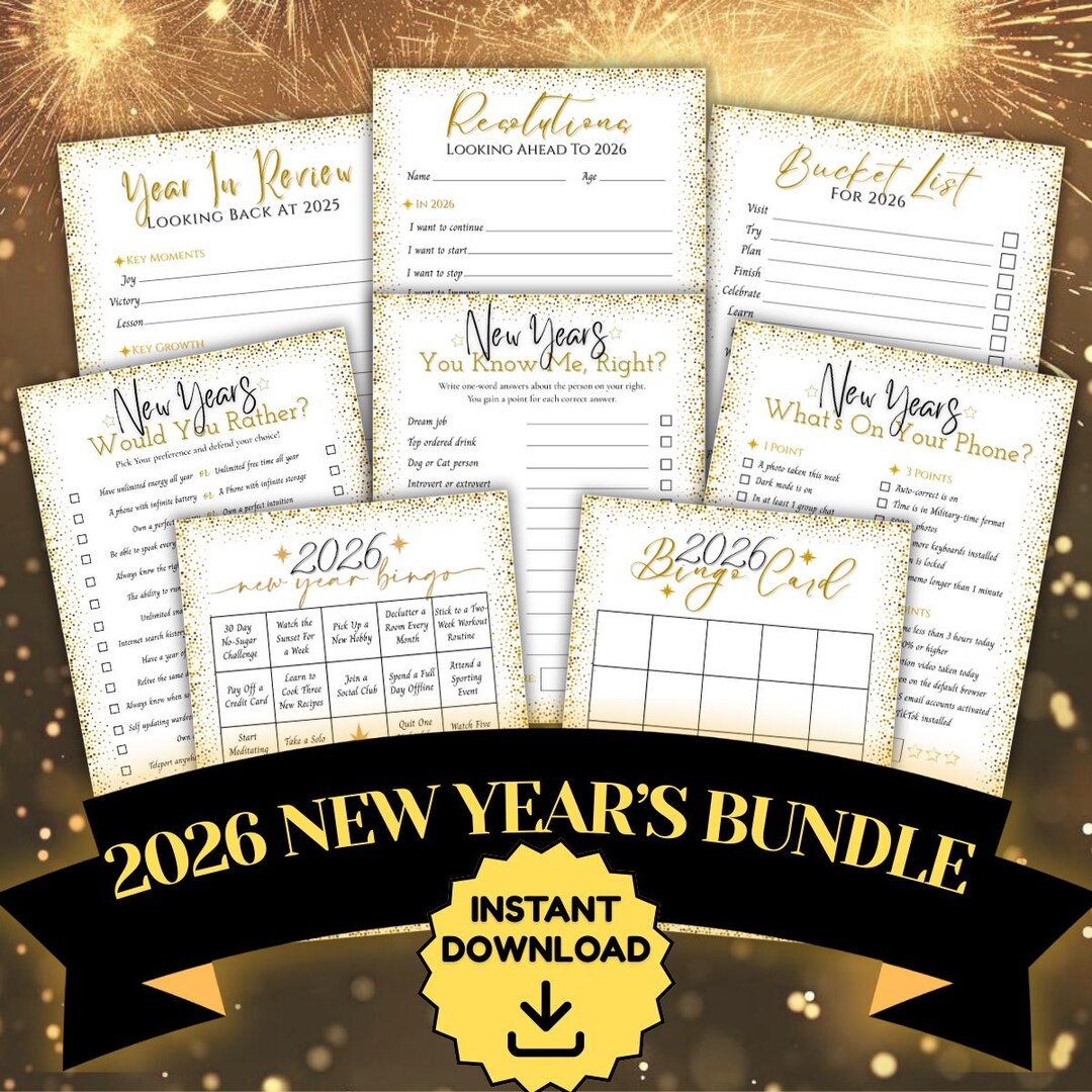 2026 New Year's Eve Party Games Bundle (digital Download) - Etsy