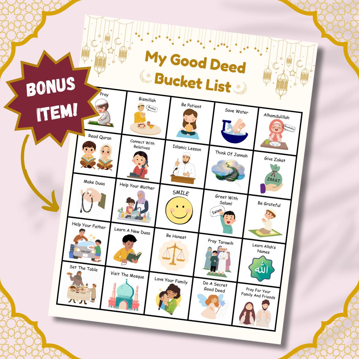 Ramadan Advent Cards Printable Islamic Good Deeds Cards for Kids ...