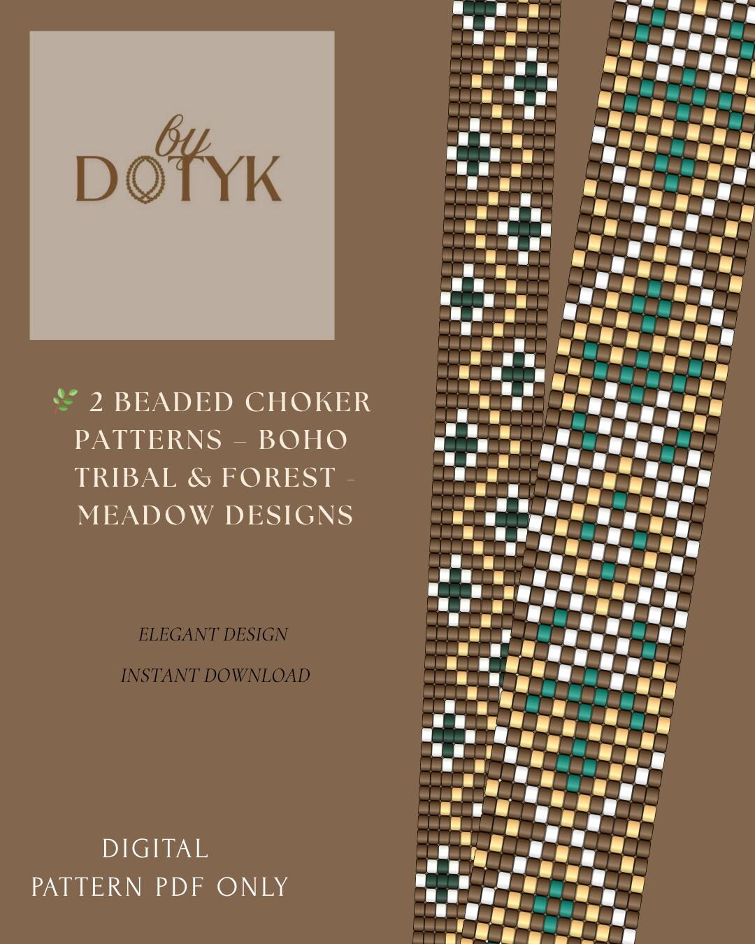 Beaded Choker Patterns – Loom Beadwork, Boho Tribal & Forest (PDF ...
