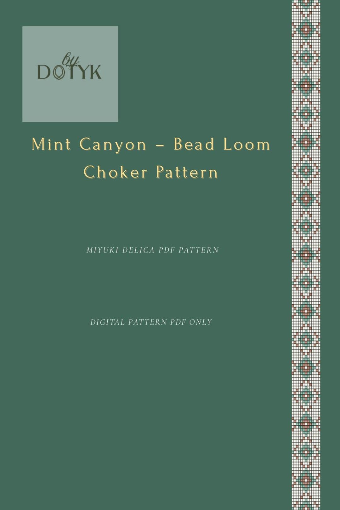 Mint Canyon Bead Loom Choker Pattern – Boho Geometric Miyuki PDF - Etsy