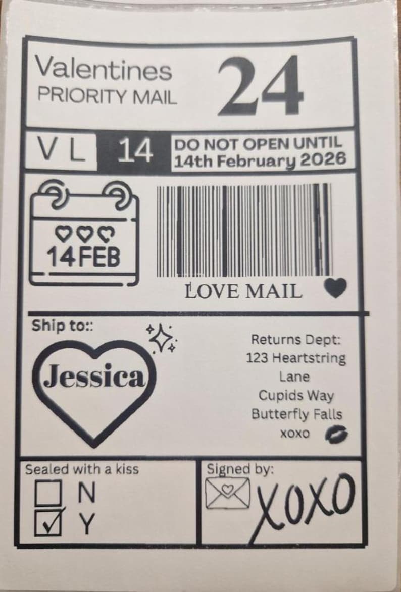 Personalised Valentine’s Day Label | Custom Name Love Sticker - Etsy