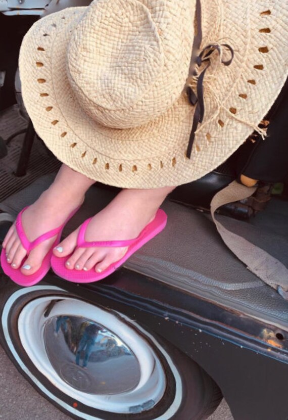 Aussie Double Plugger Women's Flip Flops PINK | Etsy