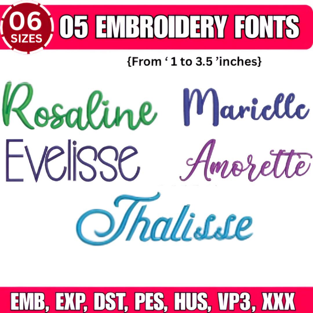 Modern Machine Embroidery Font- Monogram Script Alphabet- Satin Stitch ...