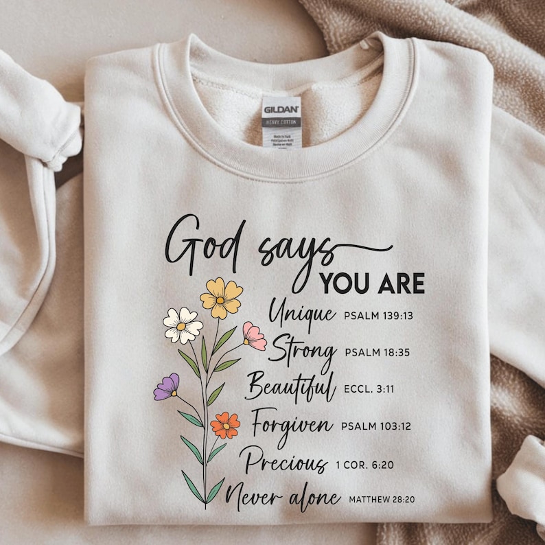 God Says You Are DTF Transfer, Christian Floral Ready to Press ...