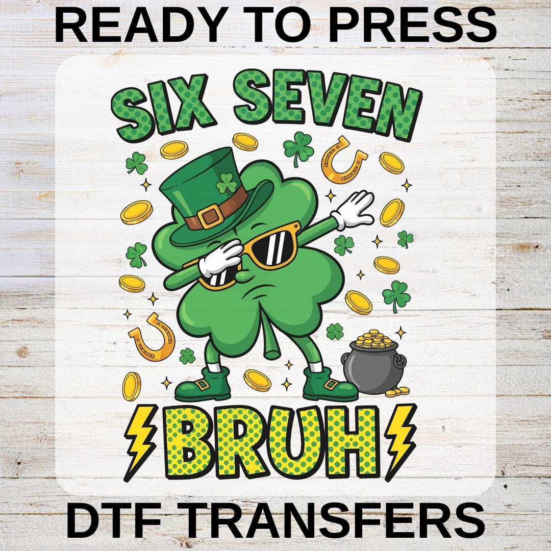Funny Shamrock Bruh St Patrick's Day DTF Transfer, Ready to Press - Etsy