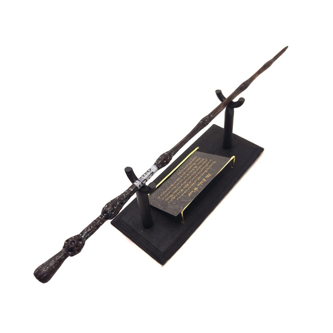 Hand-carved Wizard Elder Wand Replica, 34.5cm, Display Stand - Etsy