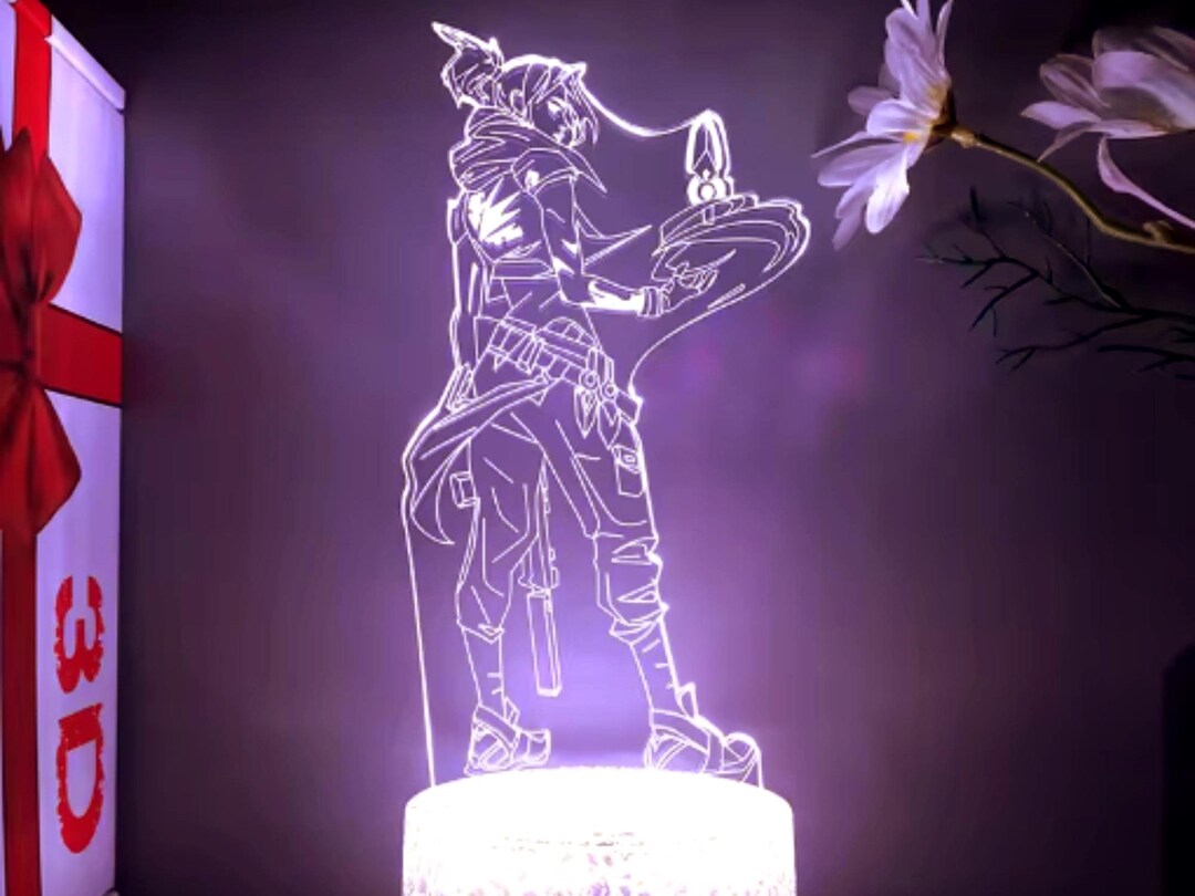 Jett | Valorant Character Lamp | Acrylic LED Light | Gaming Room Decor ...