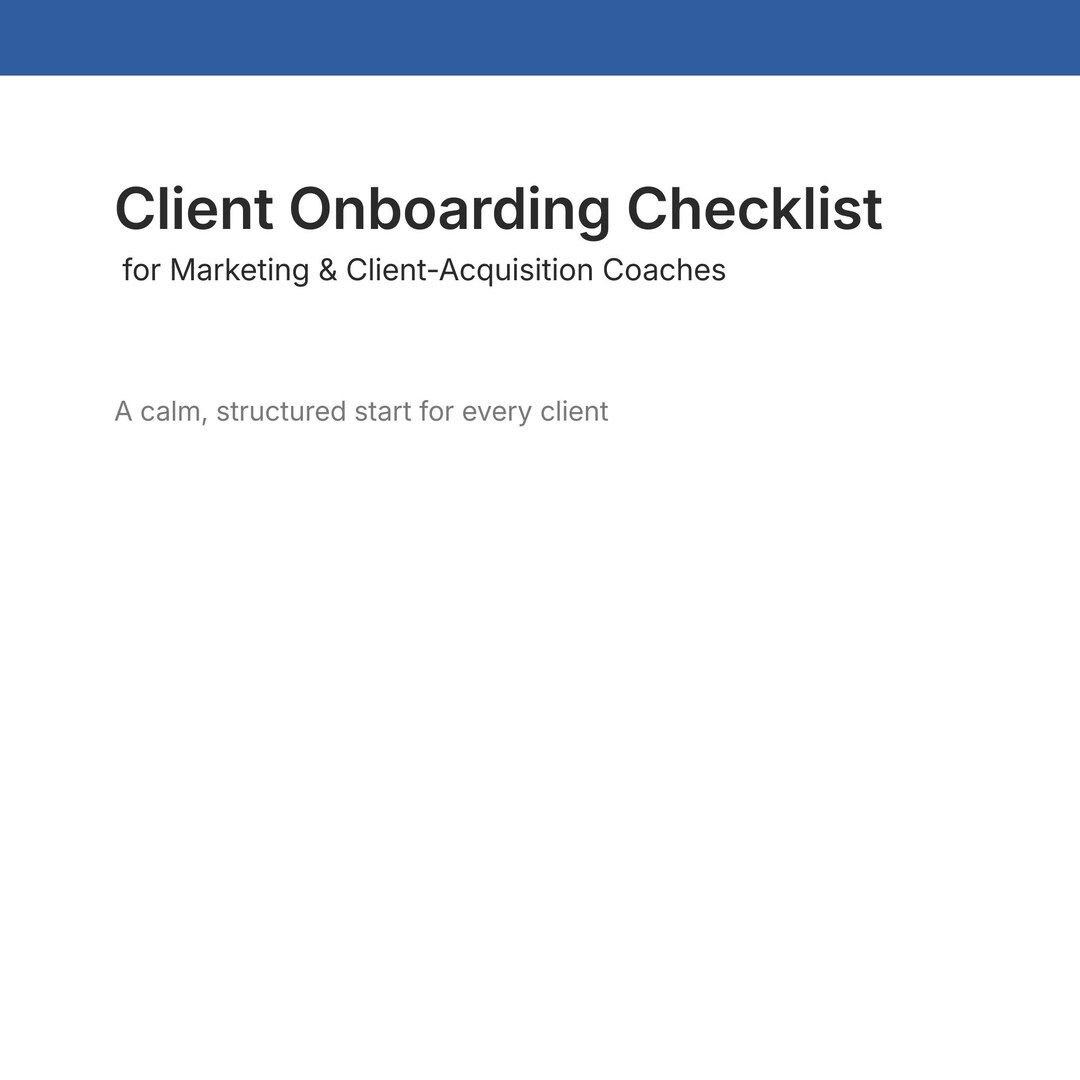 Client Onboarding Checklist for Marketing & Client Acquisition Coaches ...