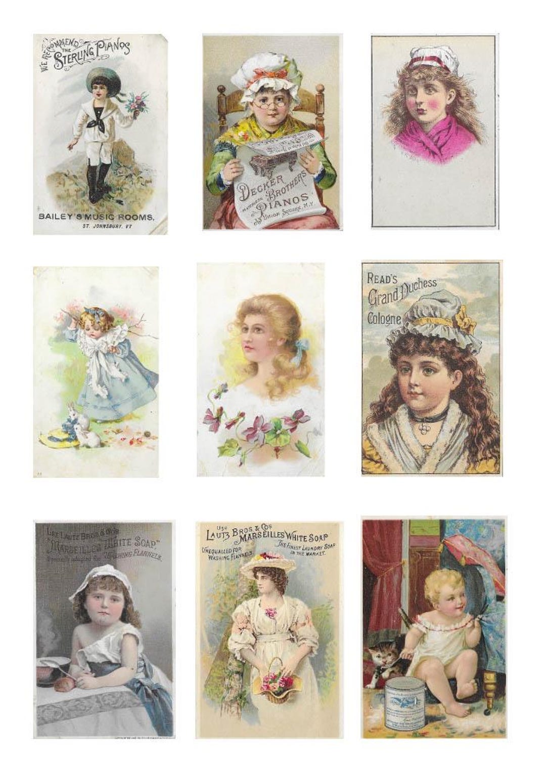 Vintage Victorian Advertisement Cards (digital Download) - Etsy