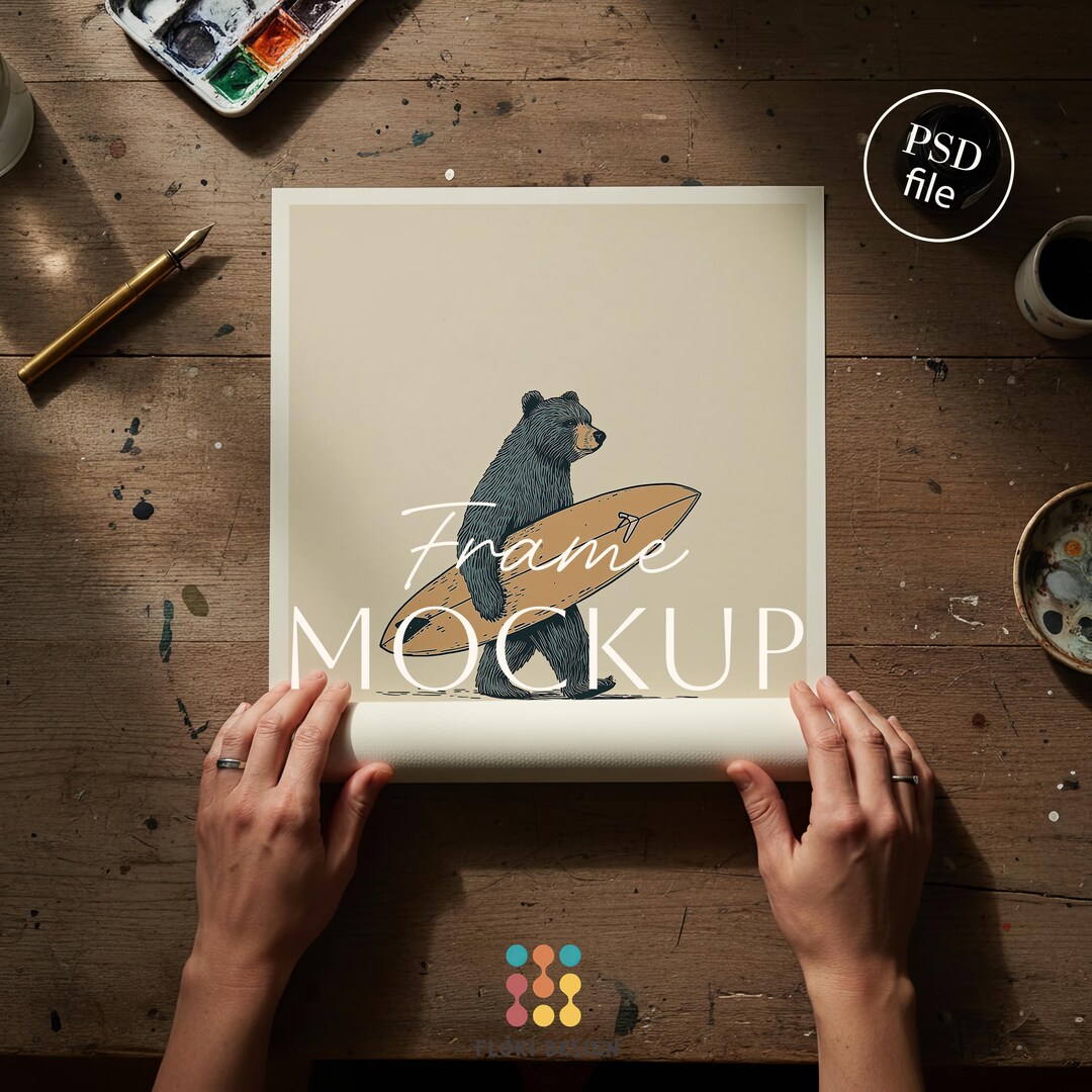 Studio Art Print Mockup: 3x4 Ratio, Rolled up Print (PSD) - Etsy