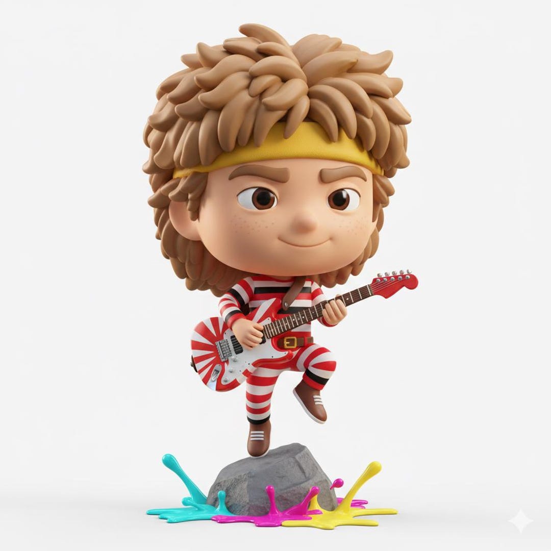 Chibirock Eddie Van Halen STL File, 3D Printable Rock Icon (instant ...
