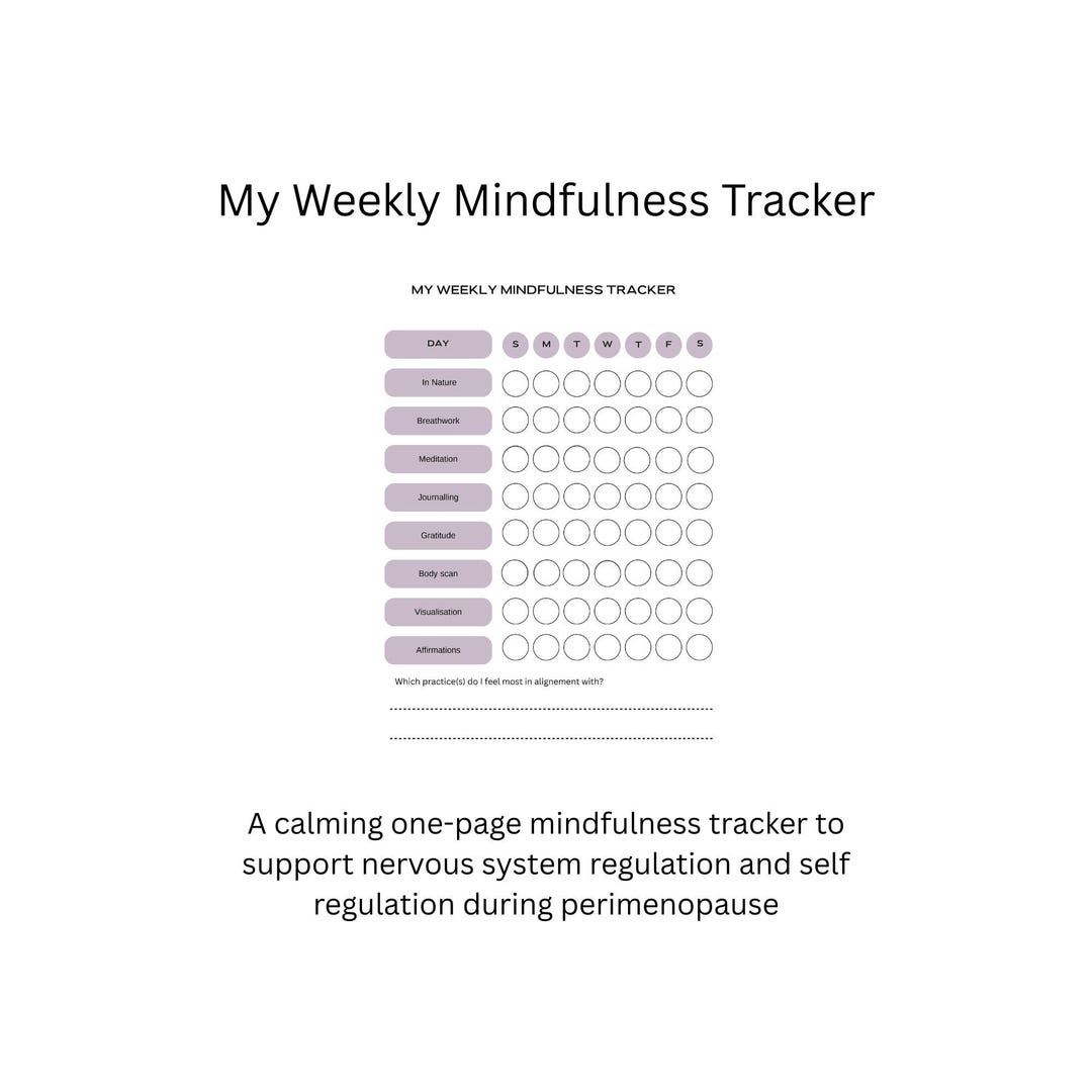 Mindfulness Tracker Printable | Daily Mindfulness Log | Nervous System ...