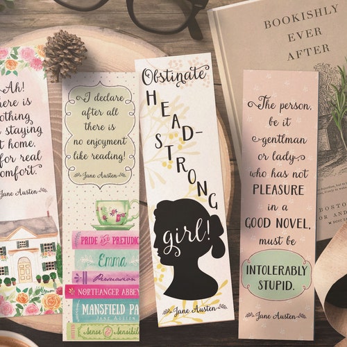 Set of 4 Printable Bookmarks Digital Bookmarks Book Lovers | Etsy