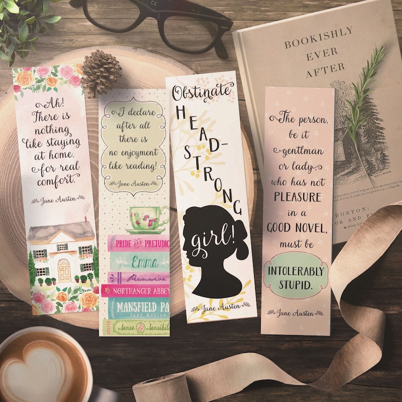Printable Bookmarks Jane Austen Quotes Set Literary Quotes - Etsy Canada