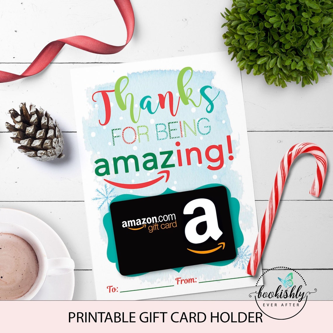 Amazon Christmas Gift Card Holder PRINTABLE Thanks for Being - Etsy