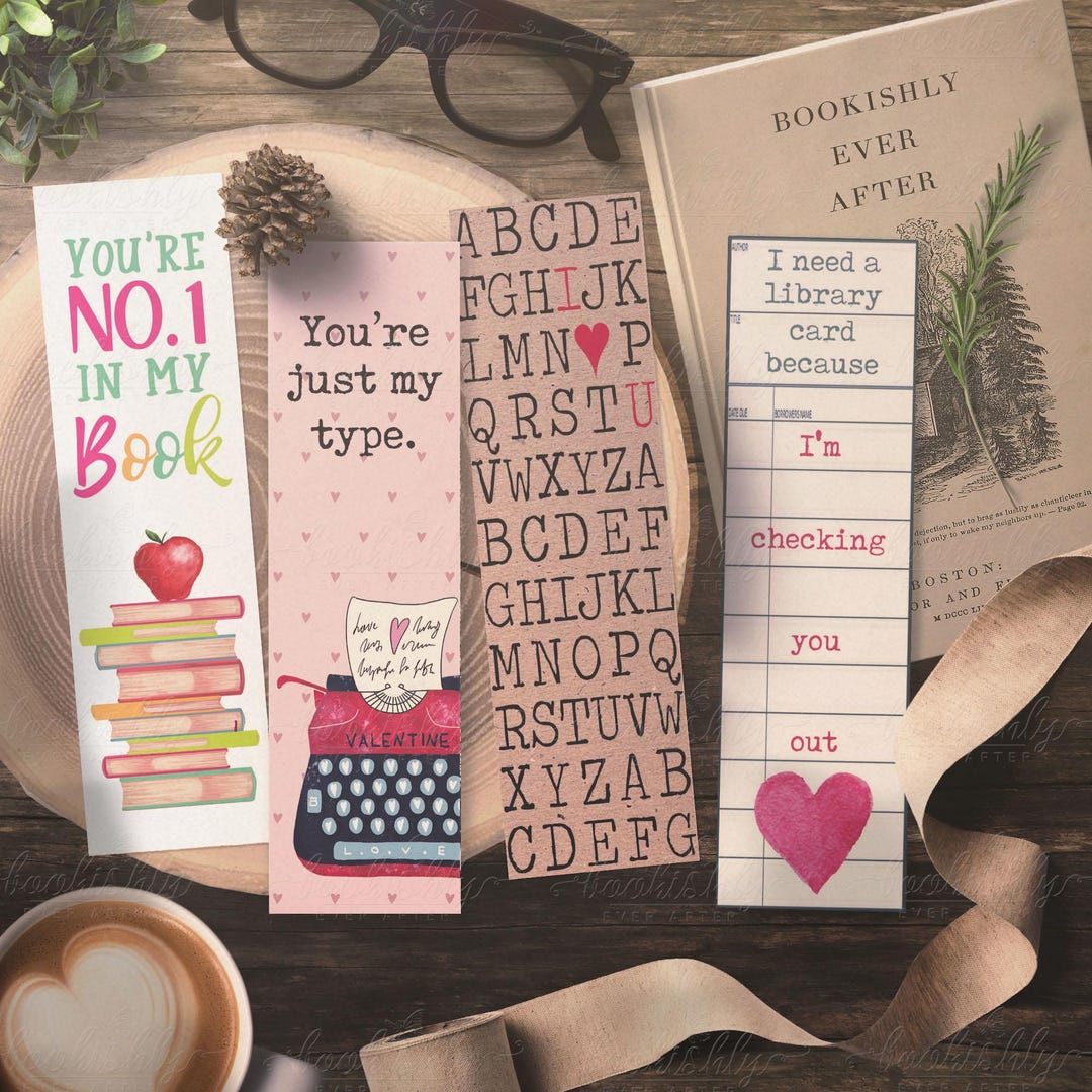 Printable Valentine Bookmarks, Student Classroom Valentine Cards ...