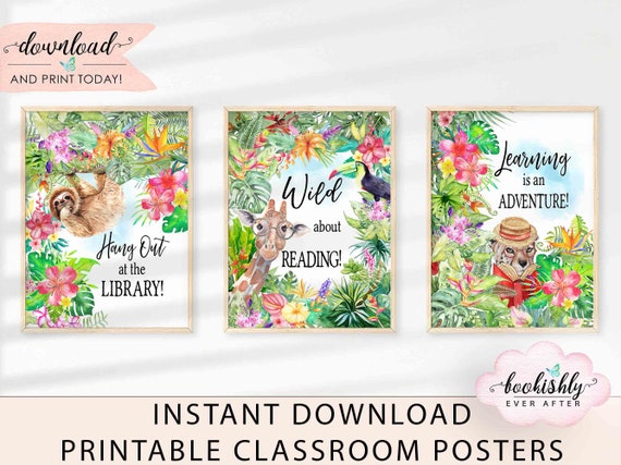 Printable Set of 3 Classroom Jungle Posters Safari Theme - Etsy
