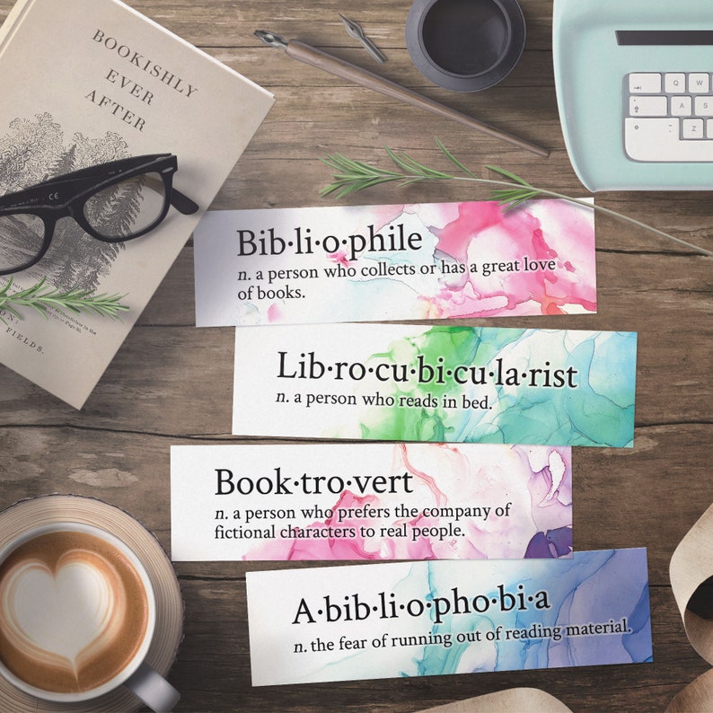 Printable Bookmarks for Bibliophiles Dictionary Definitions | Etsy