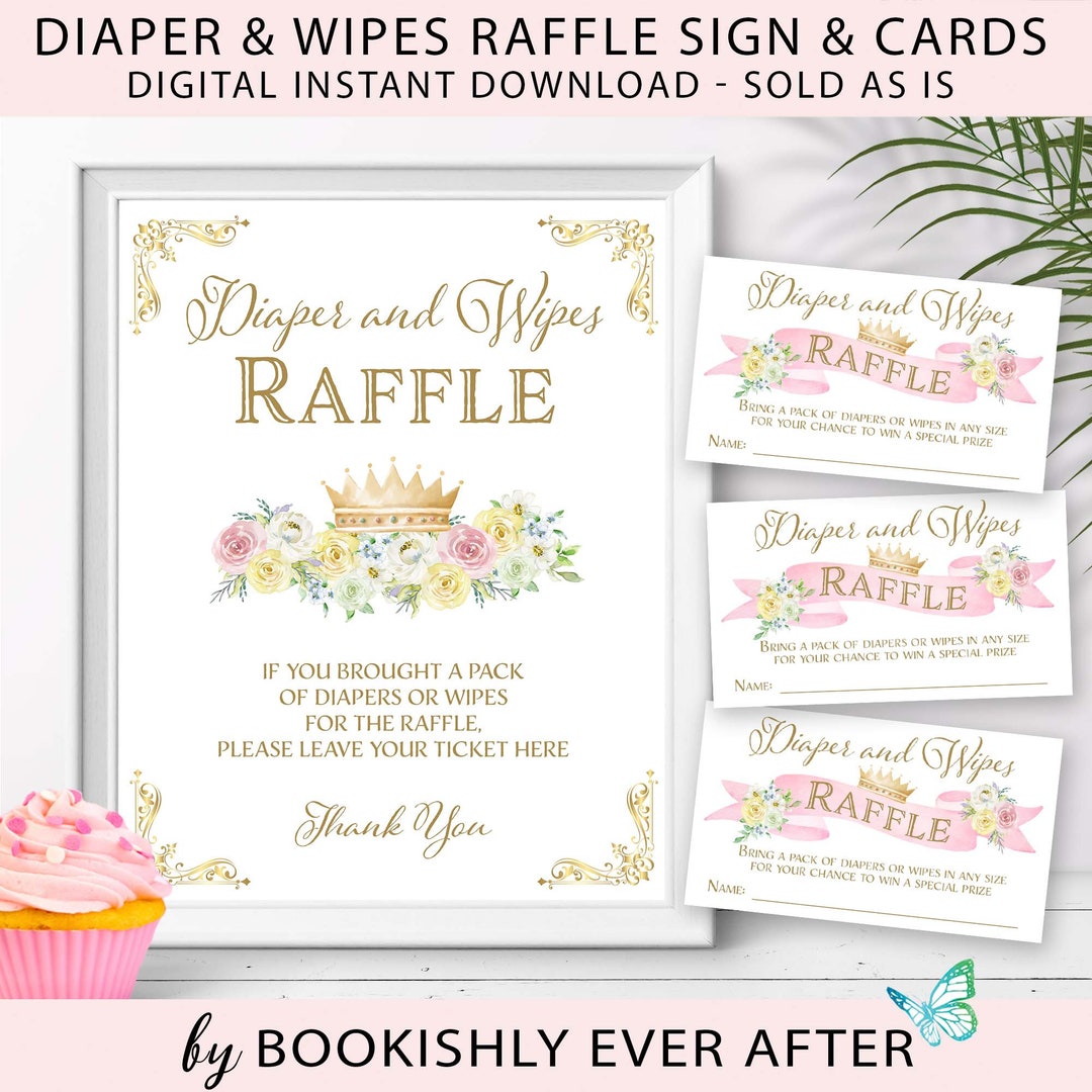 Diaper and Wipes Raffle Cards and Sign Storybook Baby Shower - Etsy