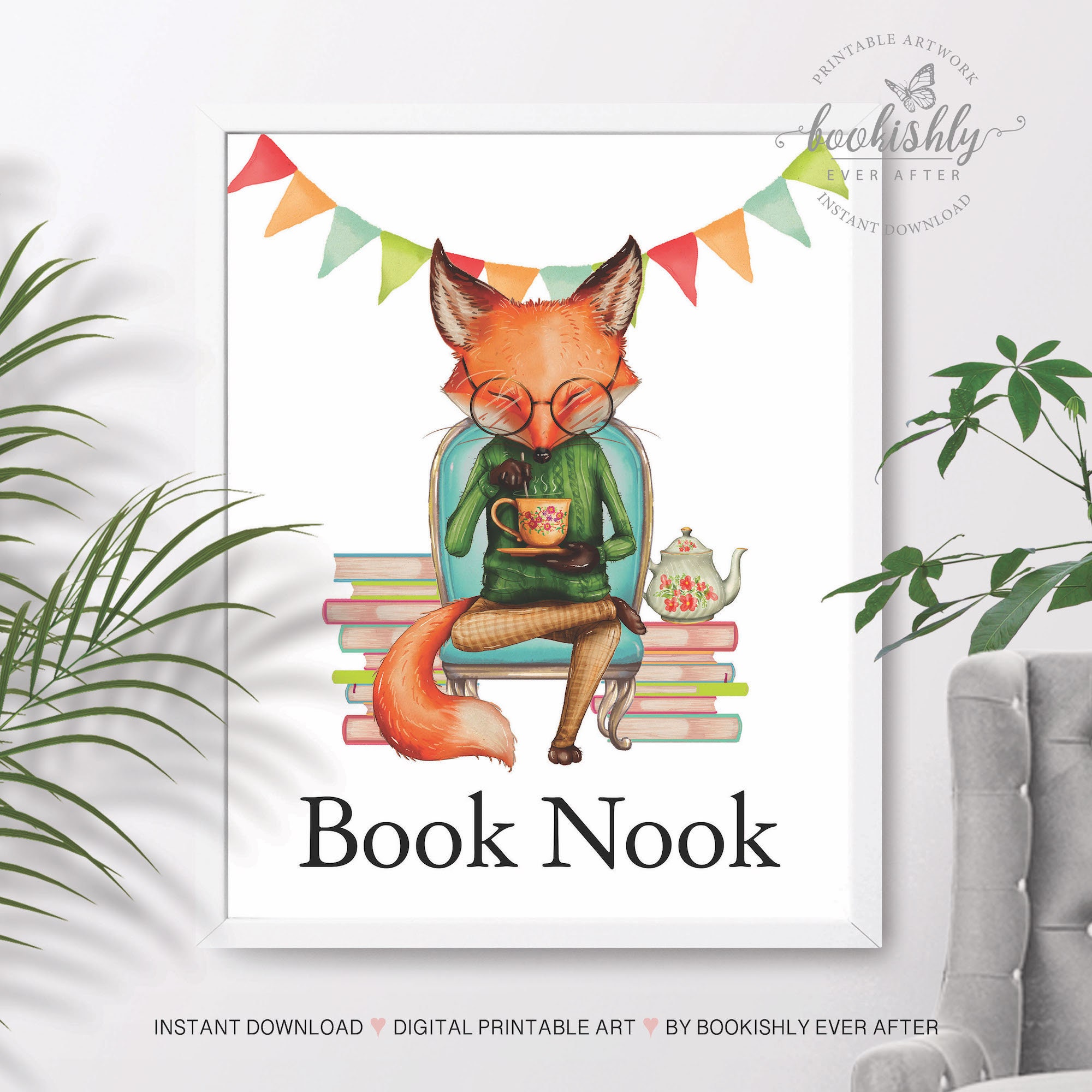 Book Nook Sign Printable Reading Nook Art Print Librarian - Etsy UK