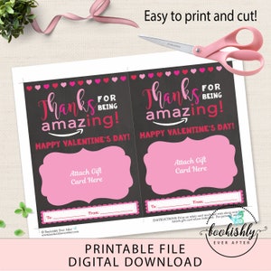Amazon Valentine Gift Card Holder PRINTABLE Thanks for Being | Etsy