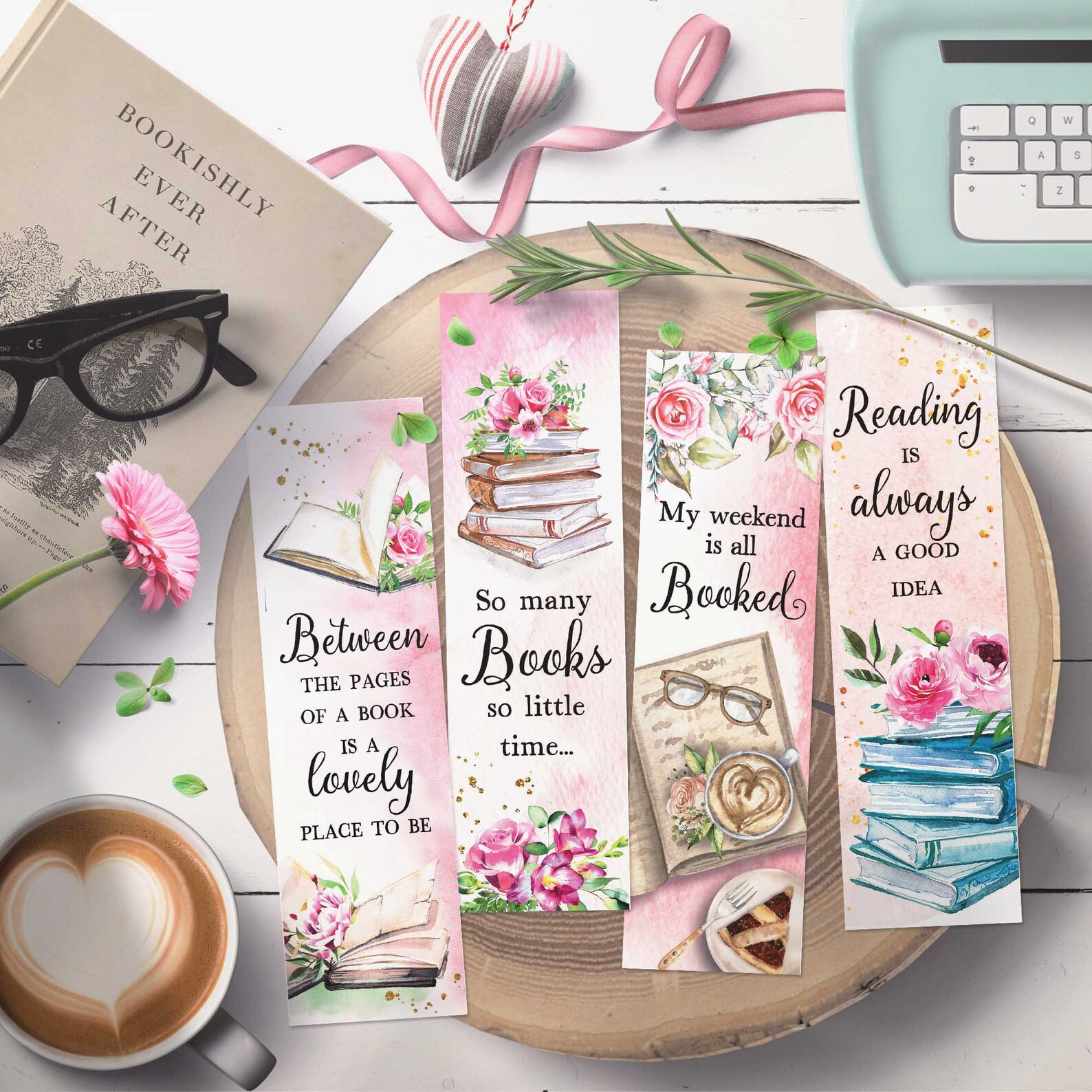 Printable Bookmarks for Women Feminine Floral Watercolor - Etsy
