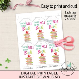 Teacher Appreciation Gift Tag: Number One in My Book (digital Download ...