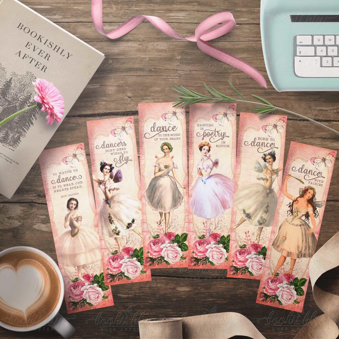 Printable Bookmarks, Vintage Ballerina Bookmarks, Dance Bookmarks ...