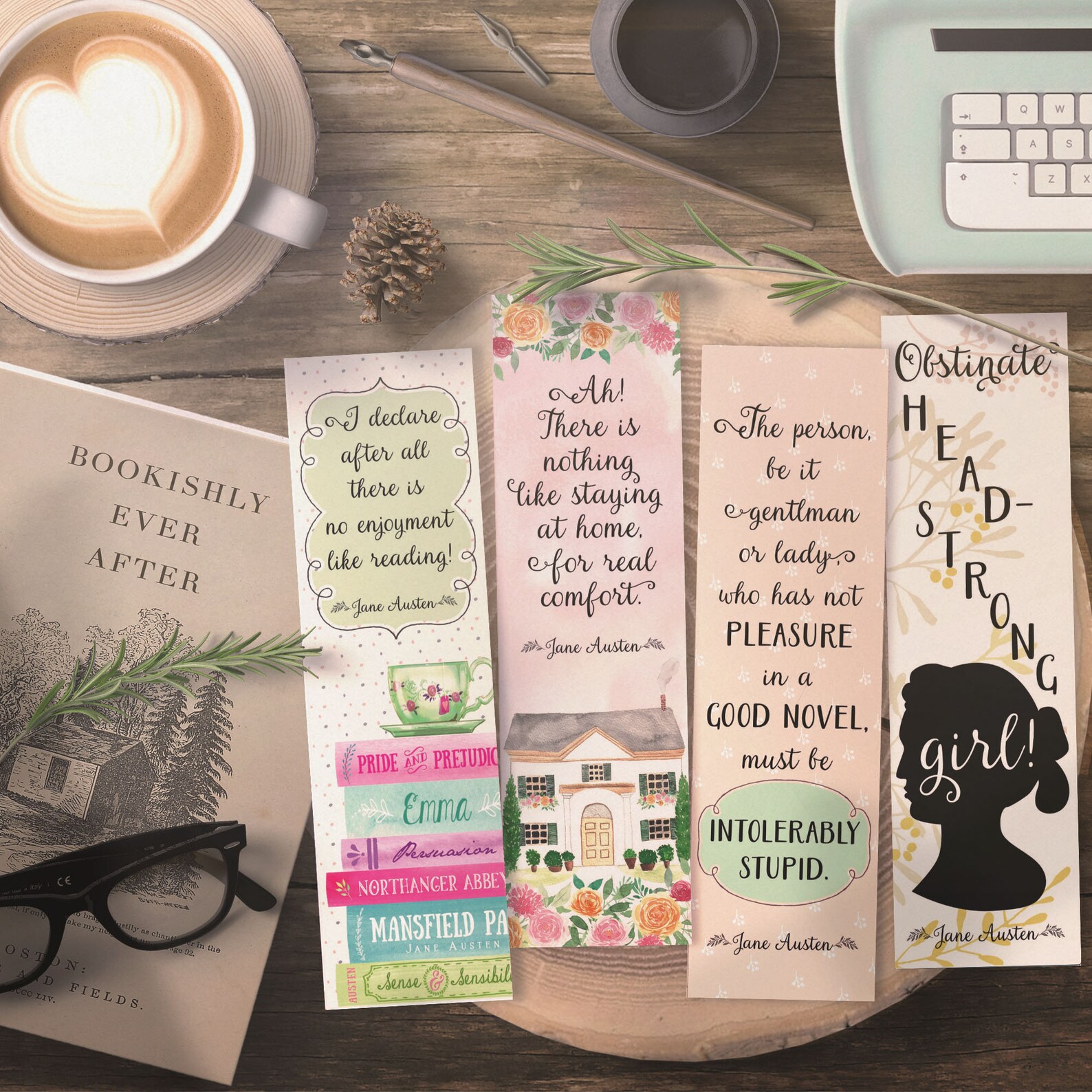 Printable Bookmarks Jane Austen Quotes Set Literary Quotes - Etsy Canada