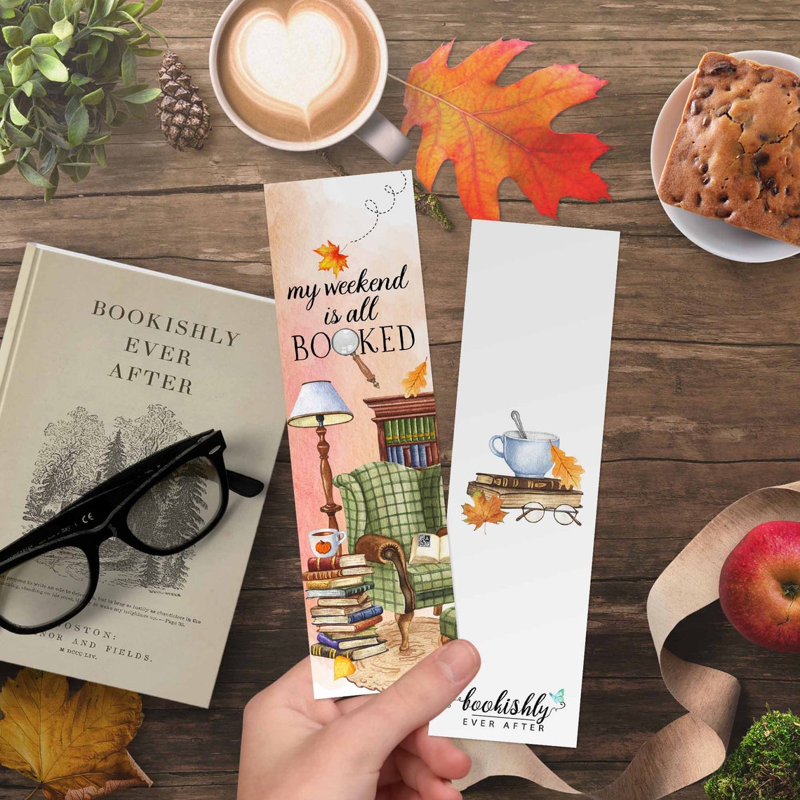 Printable Fall Bookmarks Cozy Autumn Watercolour Bookmark - Etsy