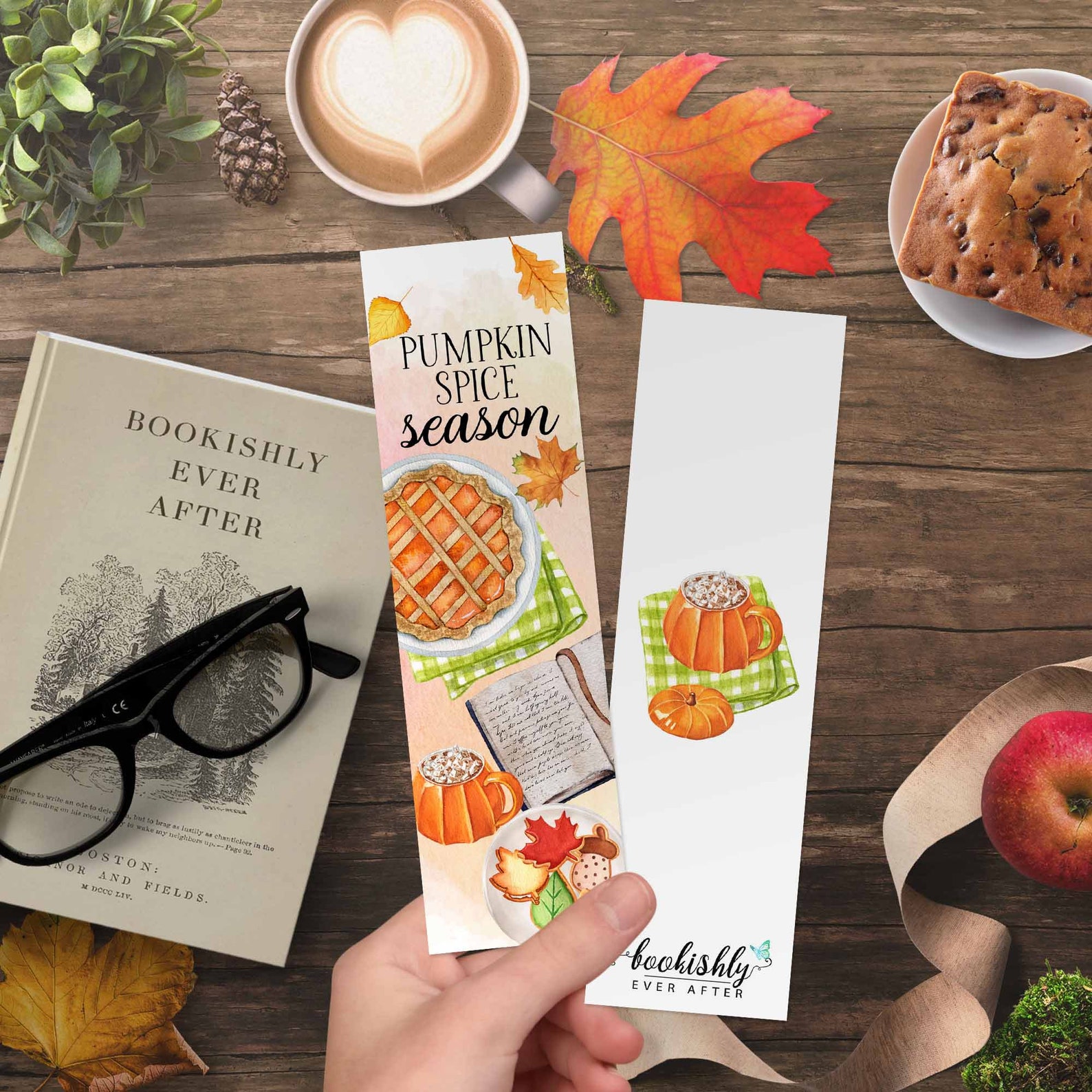 Printable Fall Bookmarks Cozy Autumn Watercolour Bookmark - Etsy