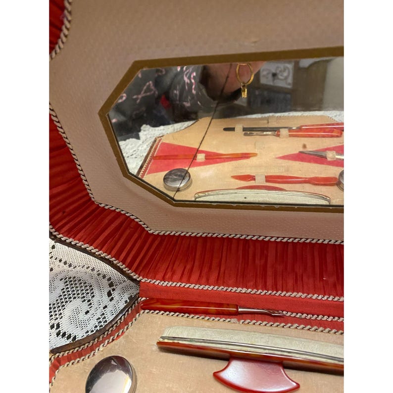 Bakelite Vanity Set With Fitted Case Art Deco Grooming Tools - Etsy