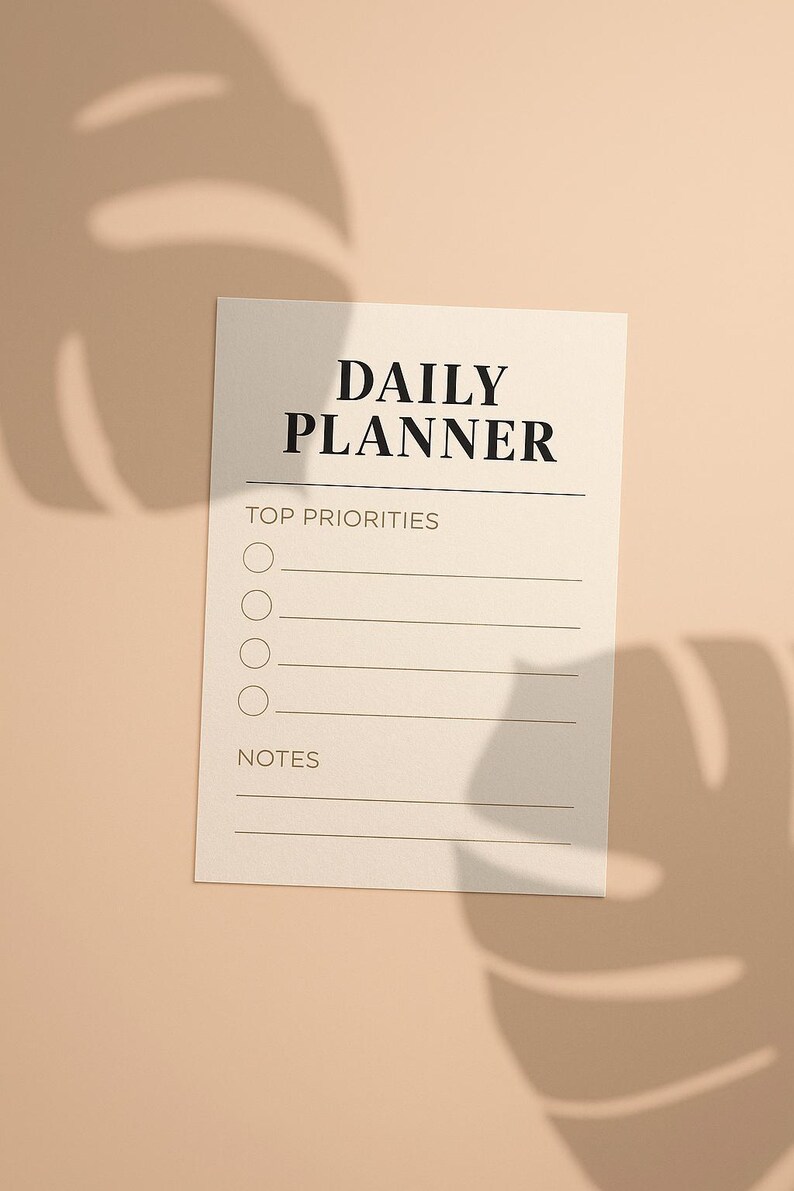 Minimal Daily Planner Printable | Clean Aesthetic Planner | Neutral ...