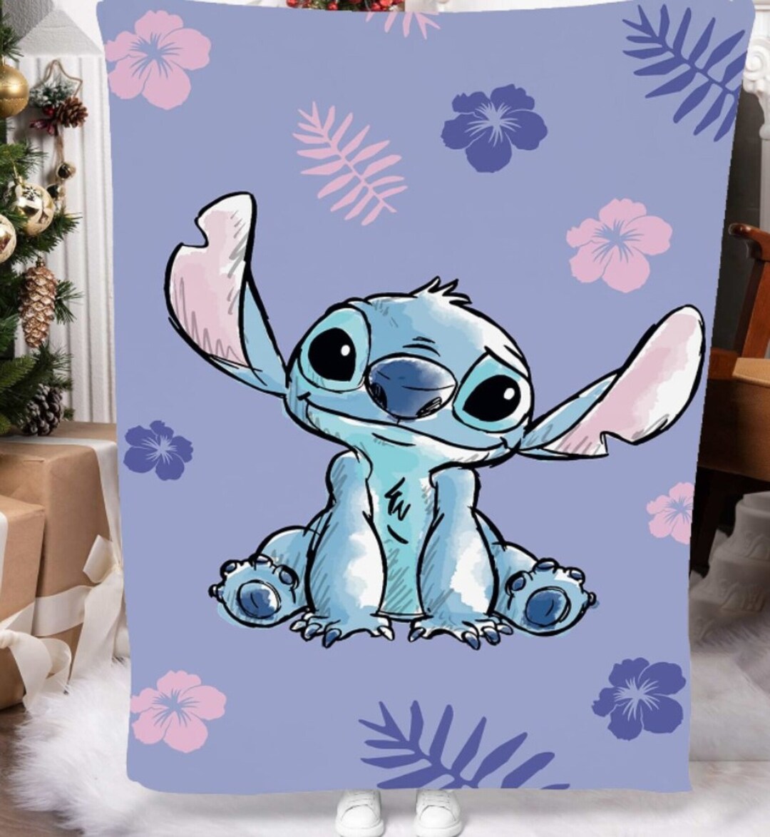 D I S N E Y Stitch Fleece Blanket, Lilo & Stitch Birthday Gift, Ohana ...