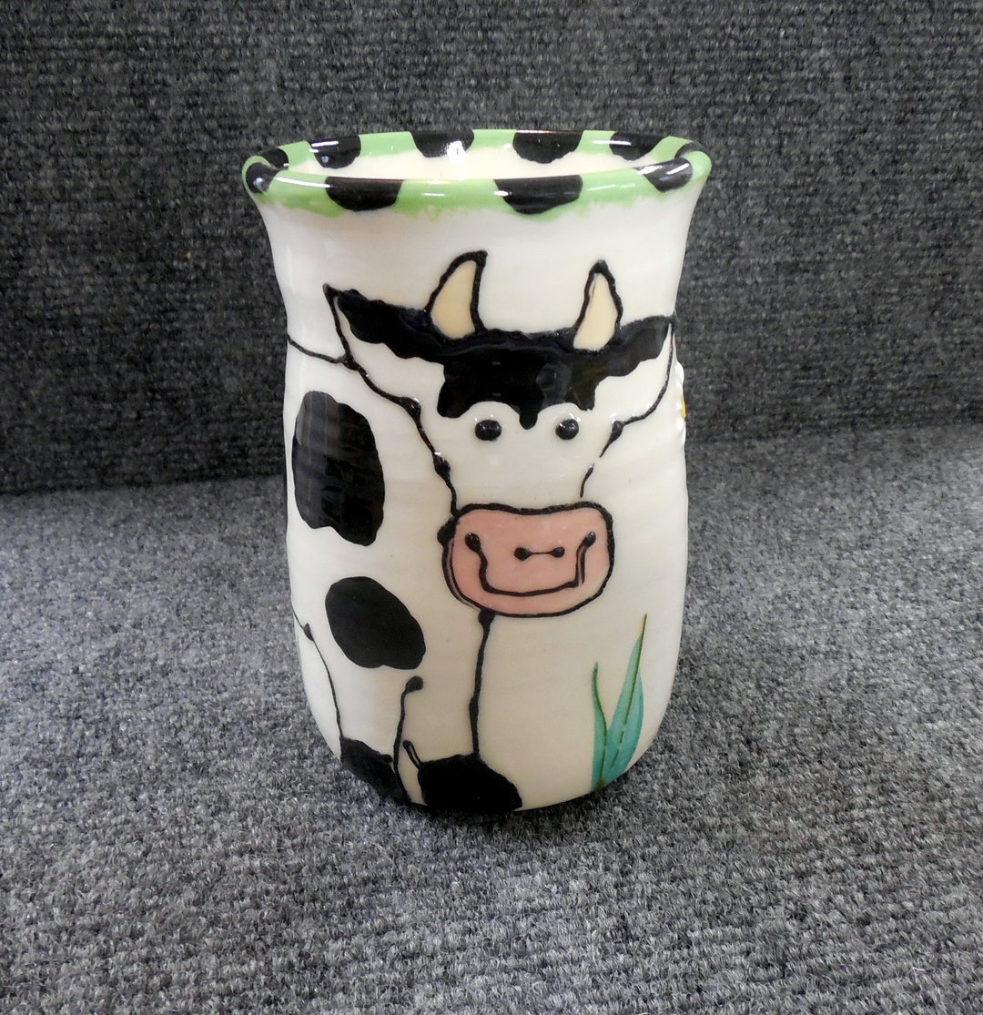 Whimsical Cow Pottery Mug - Etsy