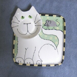 White Cat Chip and Dip Tray - Etsy