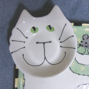 White Cat Chip and Dip Tray - Etsy