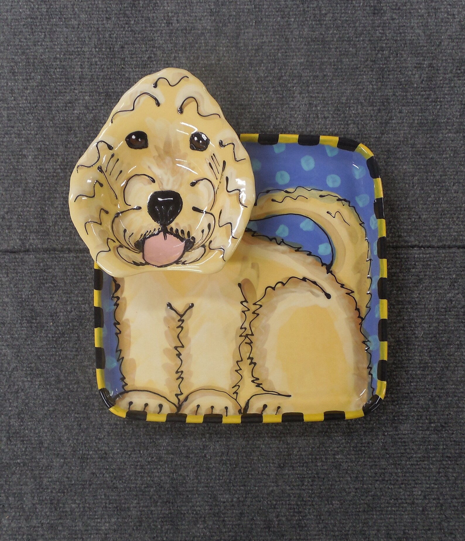 Golden Doodle Pottery Chip and Dip Plate - Etsy