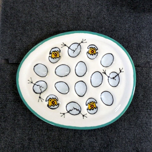 Deviled Egg Plate With Peeps - Etsy