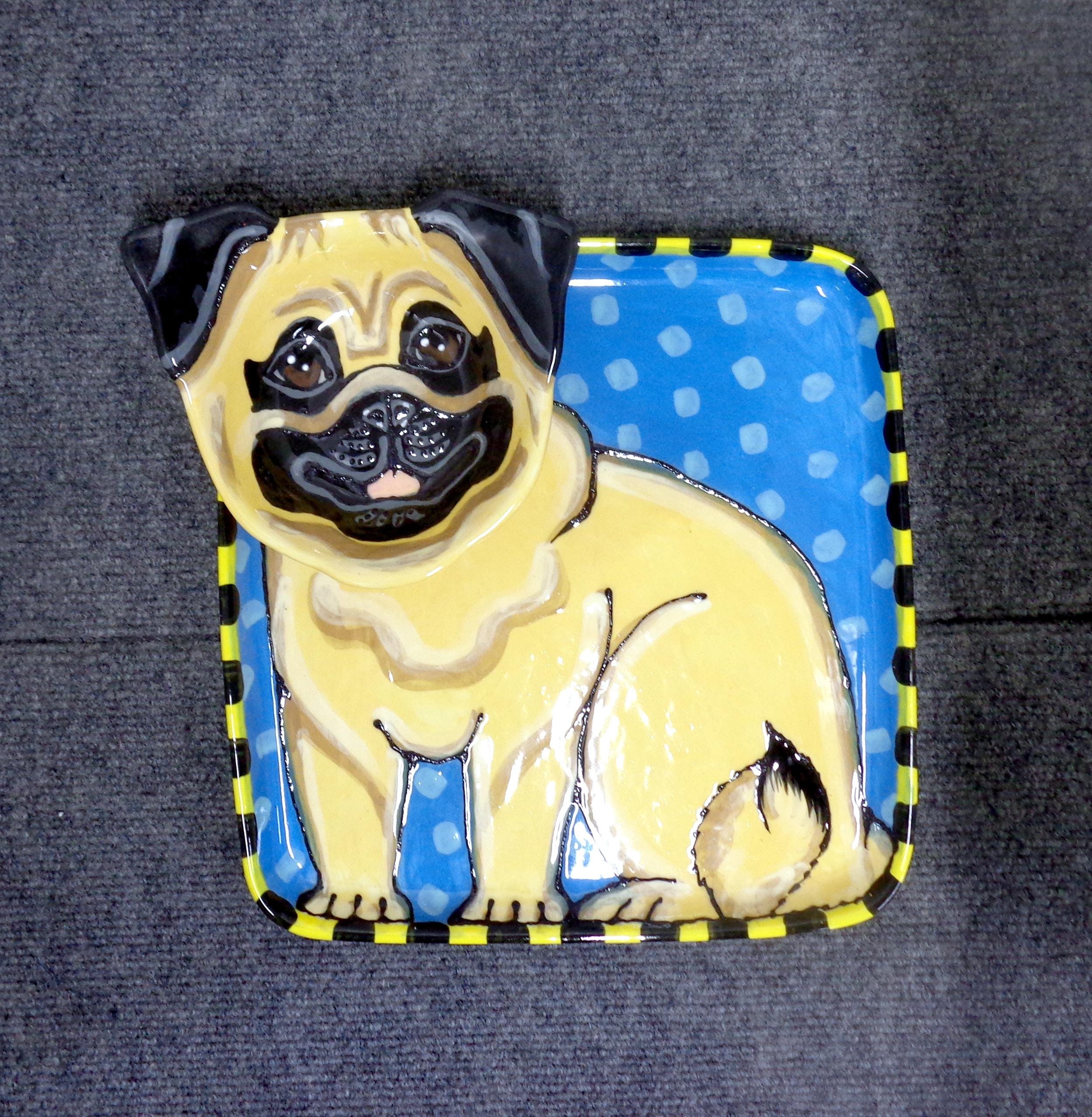 Pug Dog Pottery Ceramic Chip and Dip Tray Made to Order-unique Gift. - Etsy