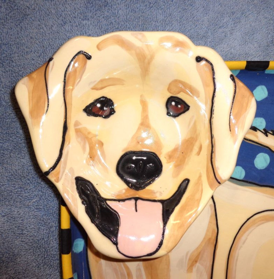 Yellow Lab Whimsical Pottery Chip and Dip Tray or Serving Plate - Etsy